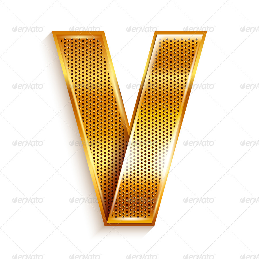 Roman Alphabet Folded From A Metallic Gold Ribbon, Vectors | GraphicRiver