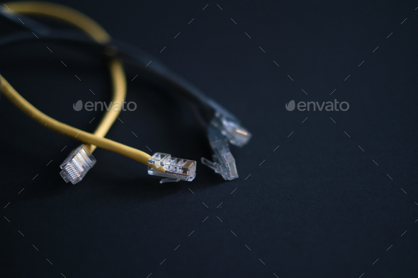 The image showcases network cables essential for high-speed data ...