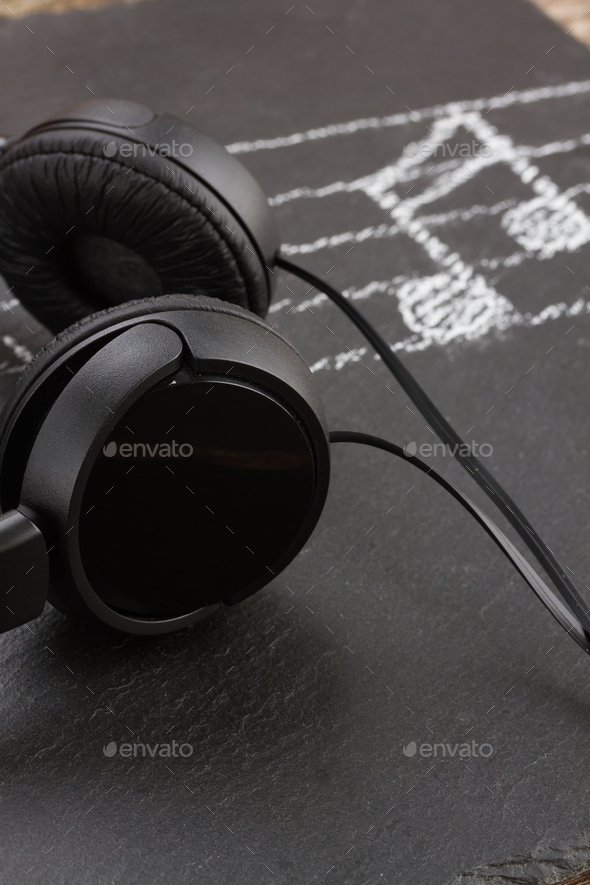 Music notes with headphones Stock Photo by Neirfy007 | PhotoDune
