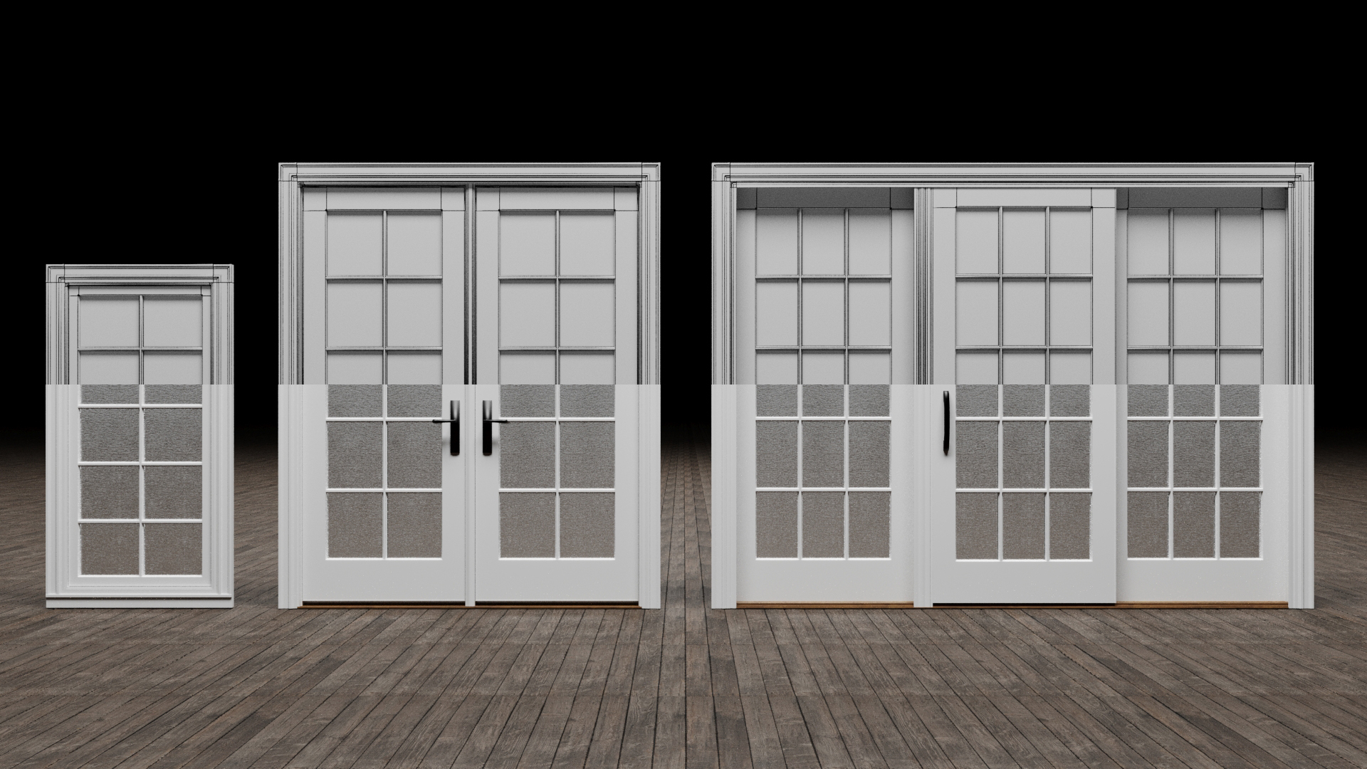 Door Window Set by p3rless | 3DOcean
