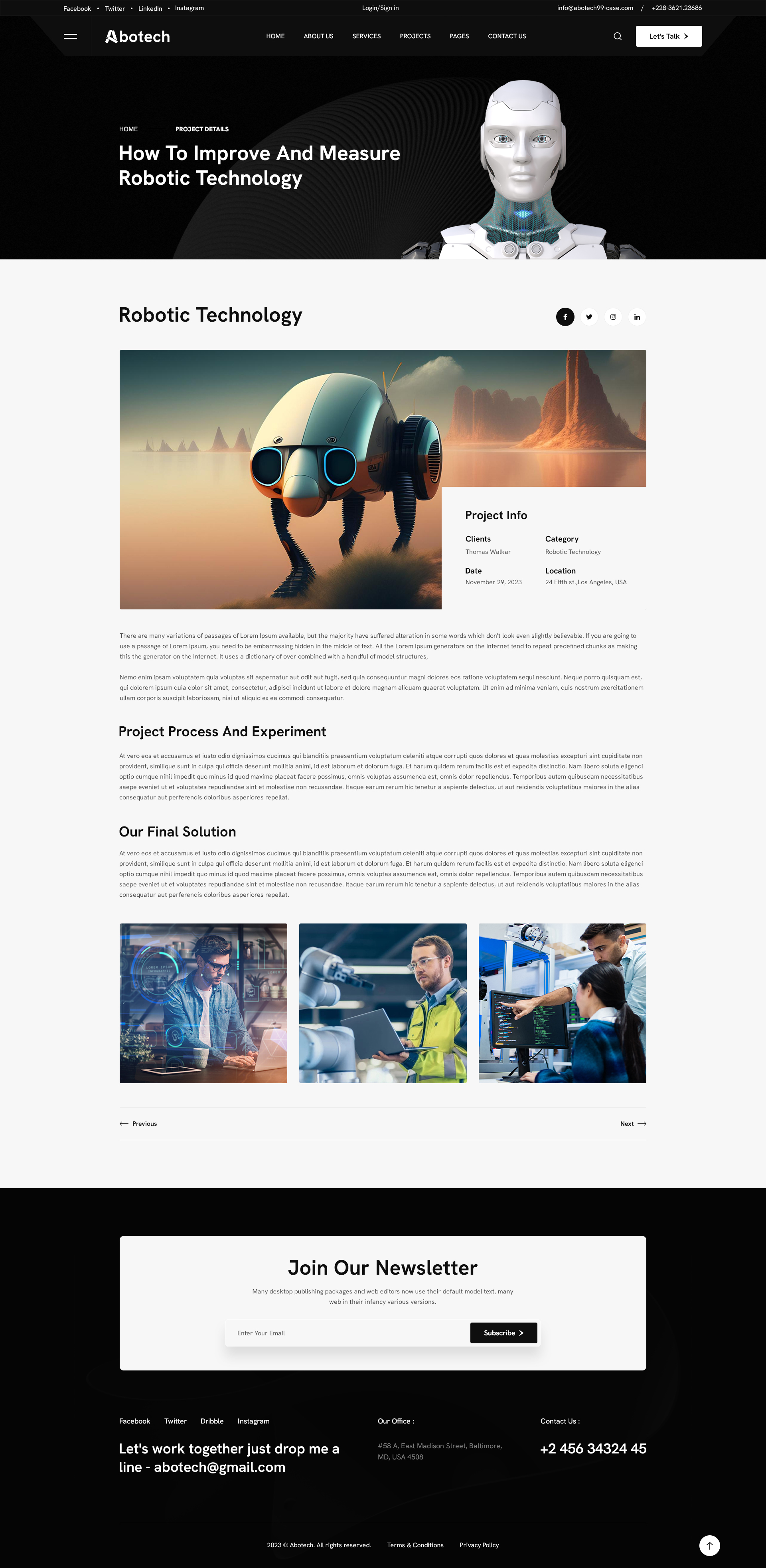 Abotech - Artificial Intelligence & Robotics PSD Template. by Wildstone ...