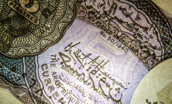 Close up macro detail of old banknote detail, background, world money ...