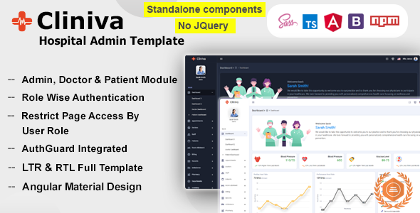 Cliniva Hospital - Angular 17+ Medical Admin Dashboard Template For ...