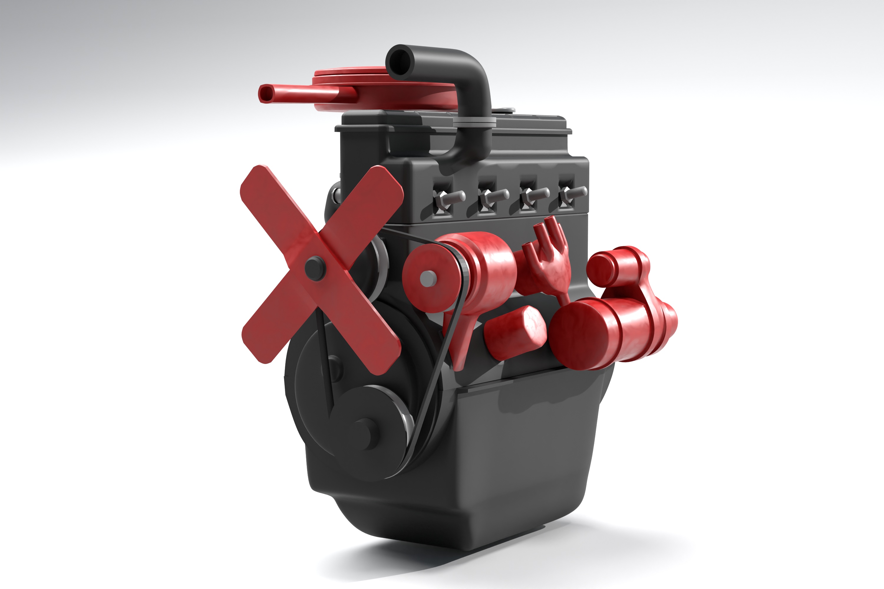 Old straight engine inline engine - simple by arti4077 | 3DOcean