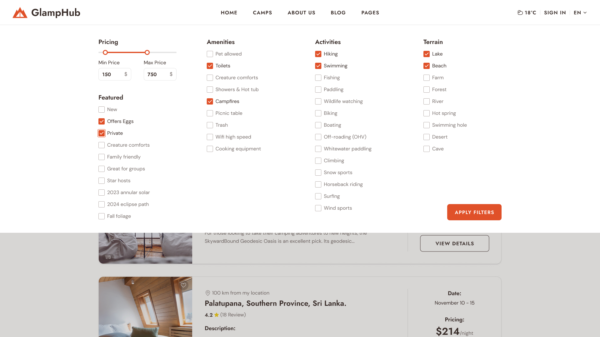 GlampHub - Listing Glamping Figma Template by Avitex | ThemeForest