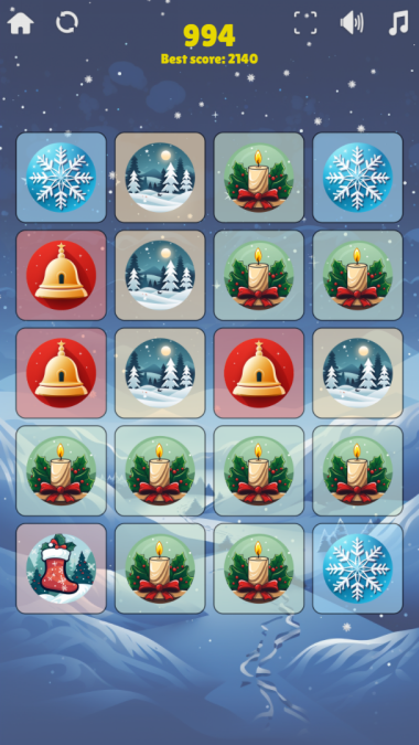 WinterWonder Symbol Merge - HTML5 Puzzle Game by trezegames | CodeCanyon