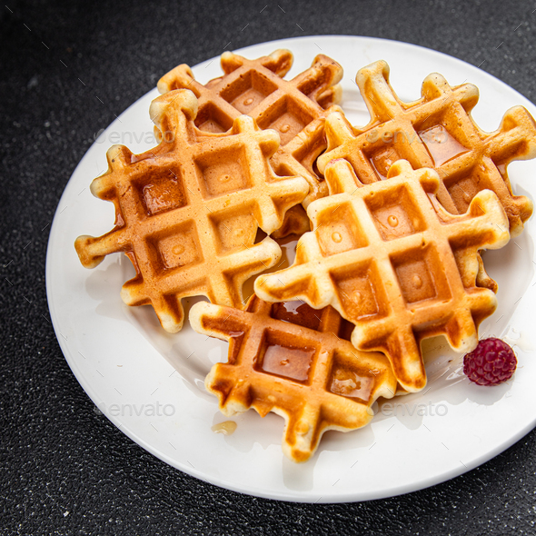 waffles sweet dessert Belgian waffle meal food snack on the table copy ...
