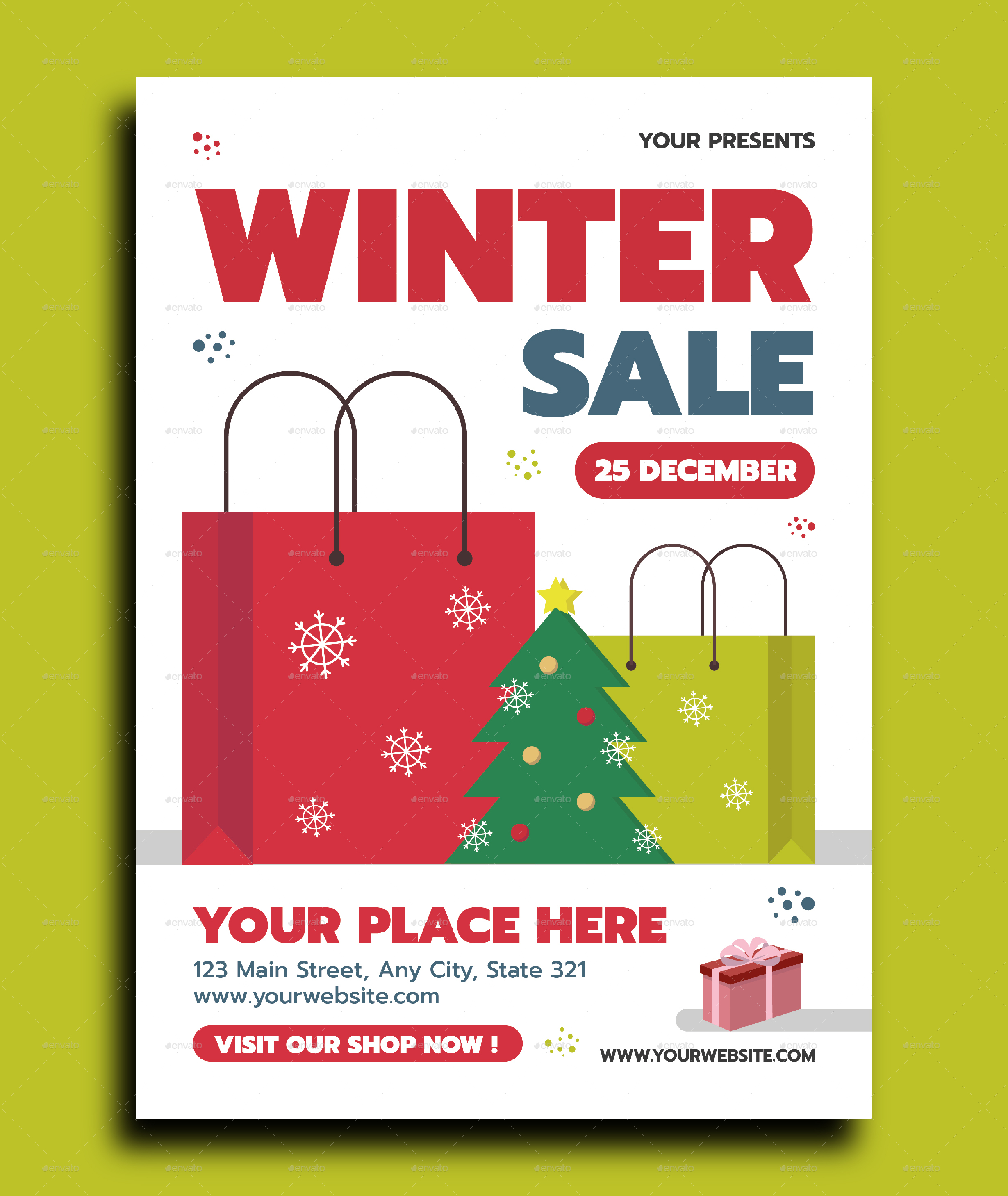 Flat Winter Sale Flyer Set, Print Templates | GraphicRiver