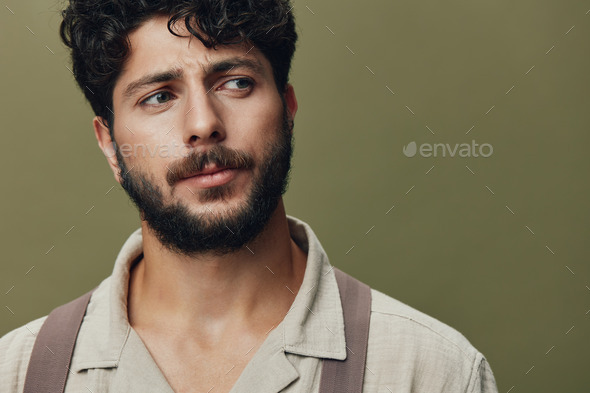 Guy isolated men portrait male face expression adult background ...