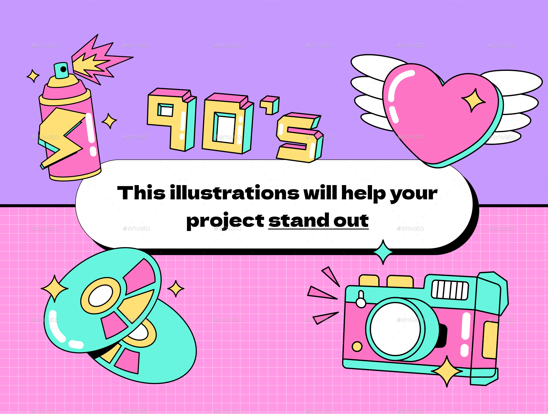 Ninties Icon Retro Style, Vectors | GraphicRiver