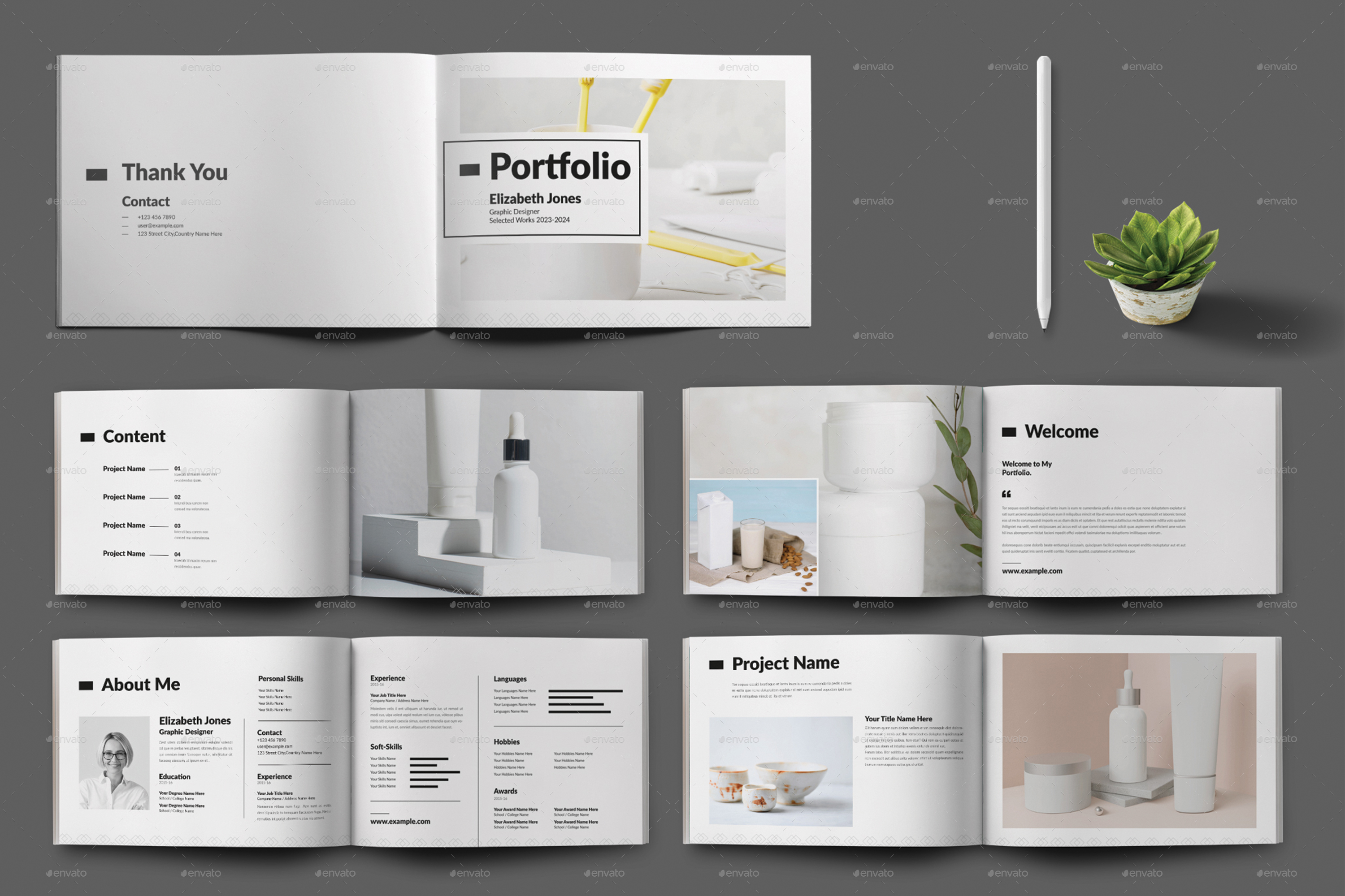 White Portfolio Template, Print Templates | GraphicRiver