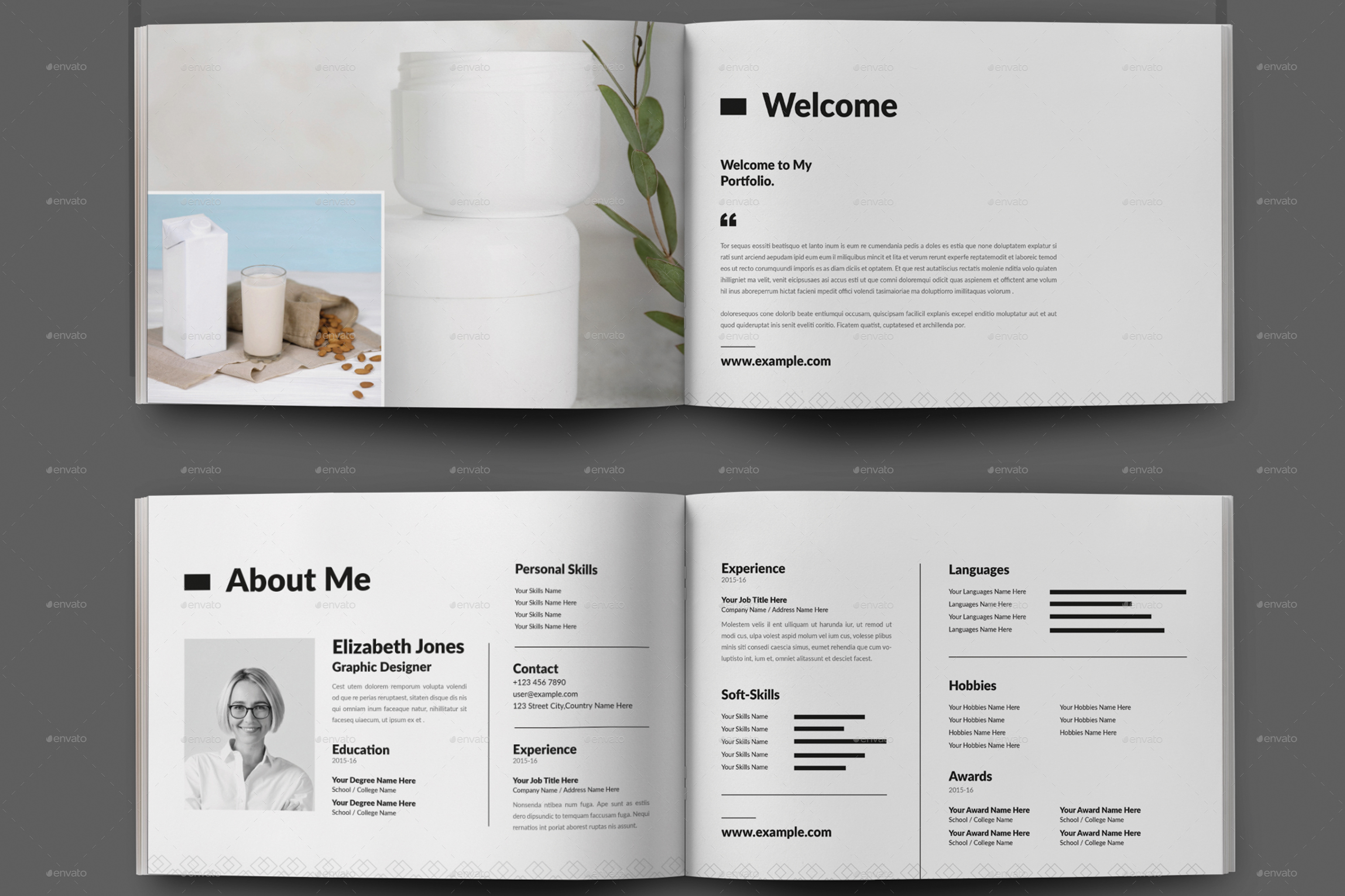 White Portfolio Template, Print Templates | GraphicRiver