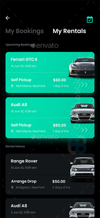 Car Rental Booking App UI | Self-Driving Rental Car | Rent a Car App UI ...