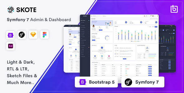 Skote Symfony 7 Admin And Dashboard Template Latest Version Themeprison
