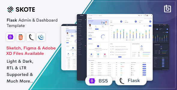 Skote - Flask Admin Dashboard Template by Themesbrand | ThemeForest