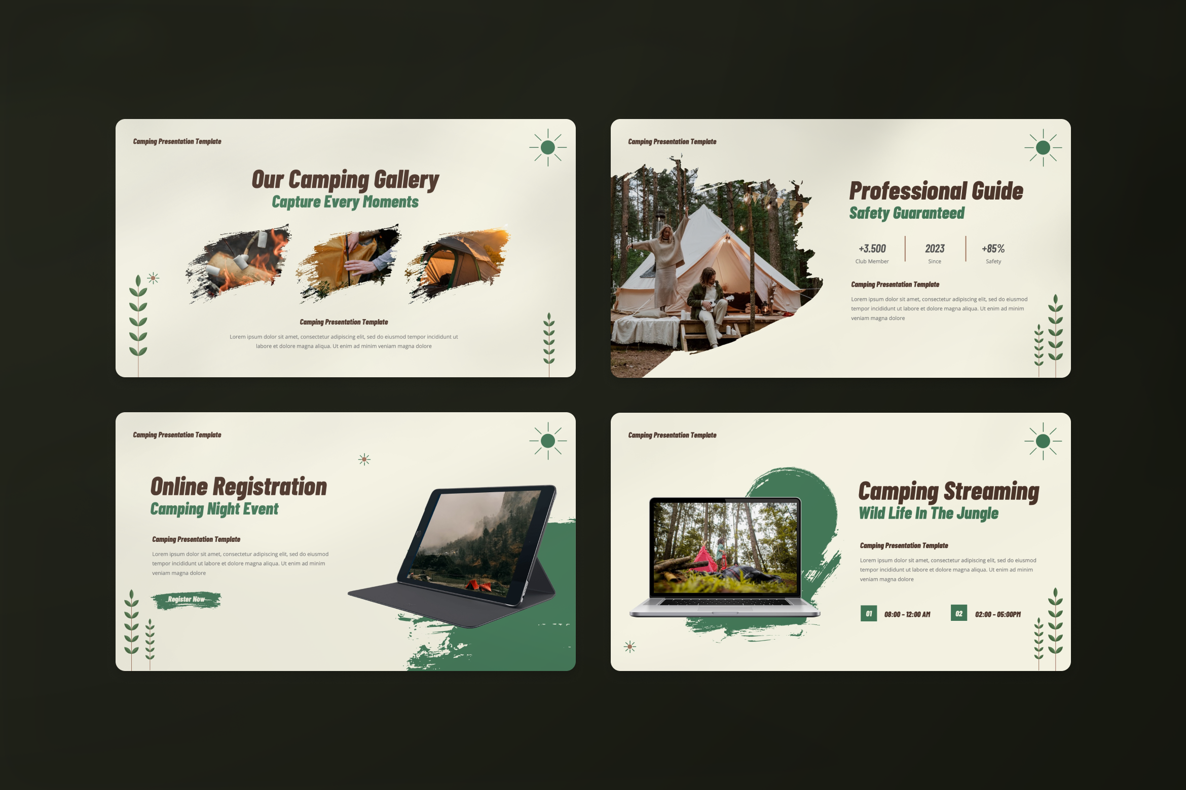 Camping Google Slide Template, Presentation Templates | GraphicRiver