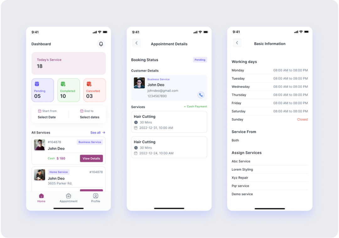 Employee App Worker App (Flutter) for Multi Business Appointment ...