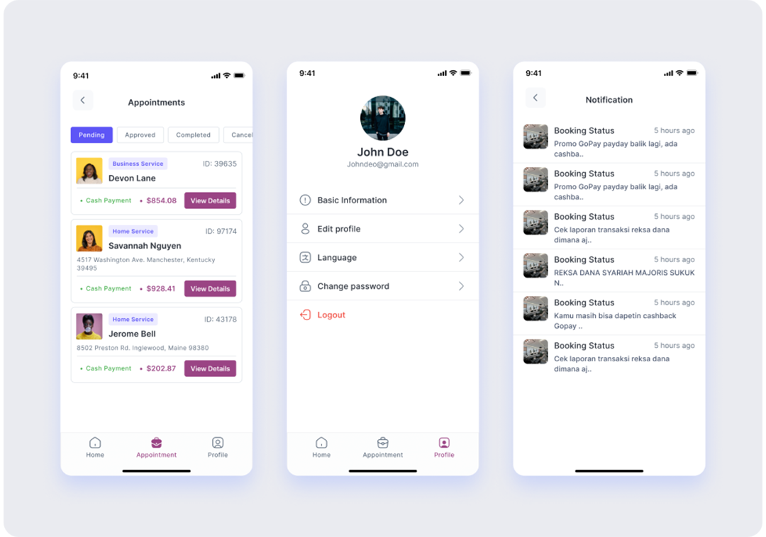 Employee App Worker App (Flutter) for Multi Business Appointment ...