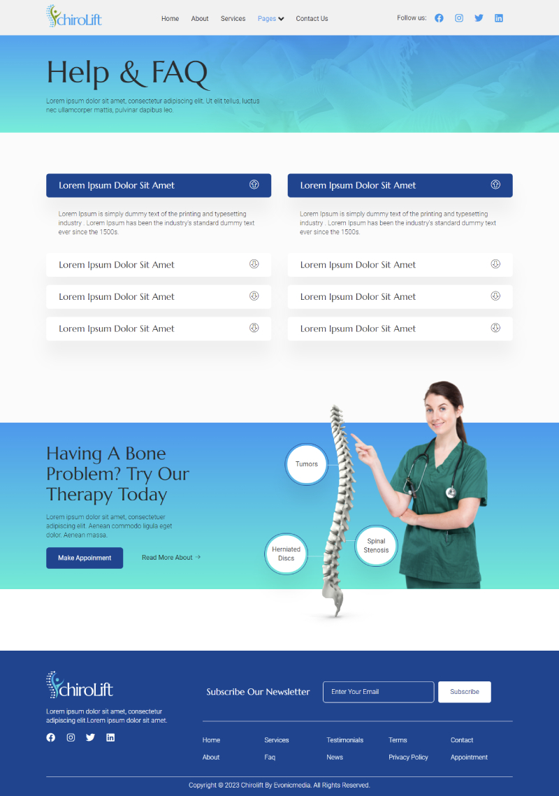 Chirolift - Physiotherapy & Chiropractic Elementor Template Kit by ...