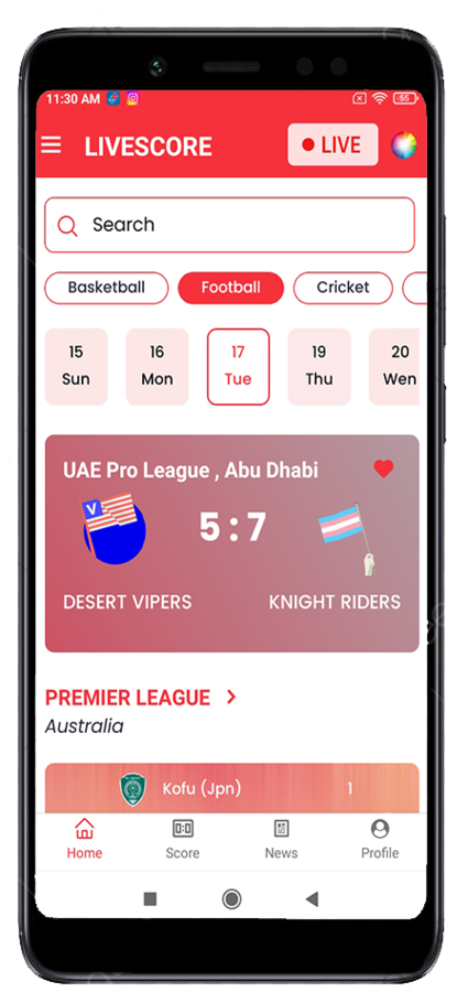 Live Score Sport App - Fantasy Sports App | Sport App React Native iOS ...