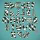 black-white striped alphabet, Vectors | GraphicRiver