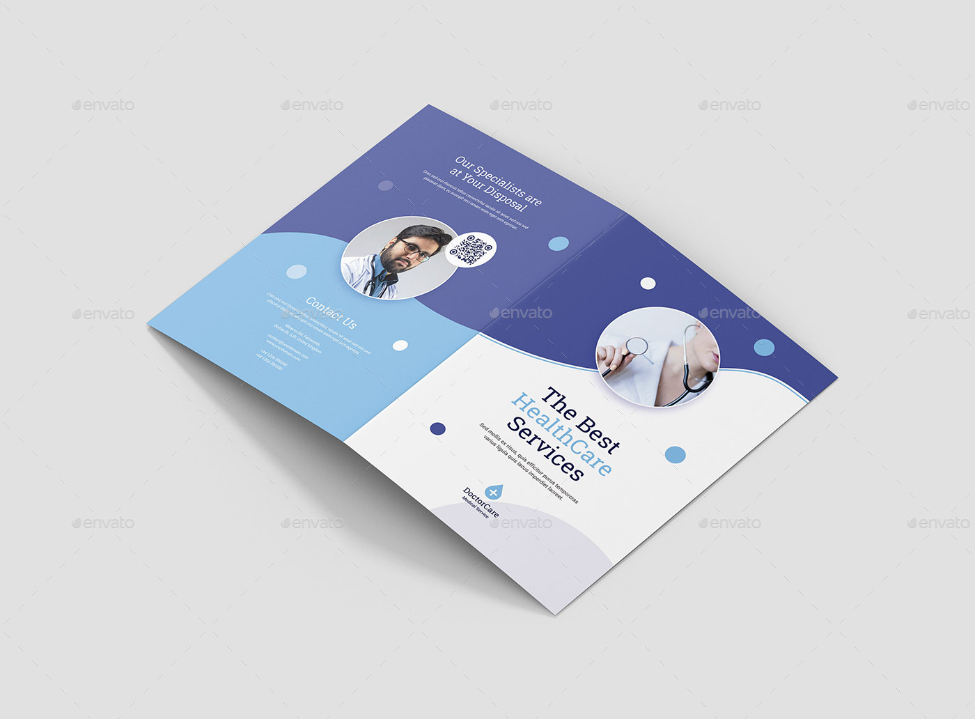 Doctor Care Brochure Bi-Fold Template, Print Templates | GraphicRiver
