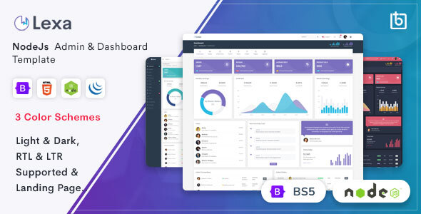 Lexa - Node.js Admin & Dashboard Template by Themesbrand | ThemeForest