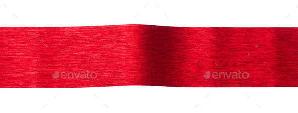 Red shiny ribbon on white isolated background Stock Photo by ndanko