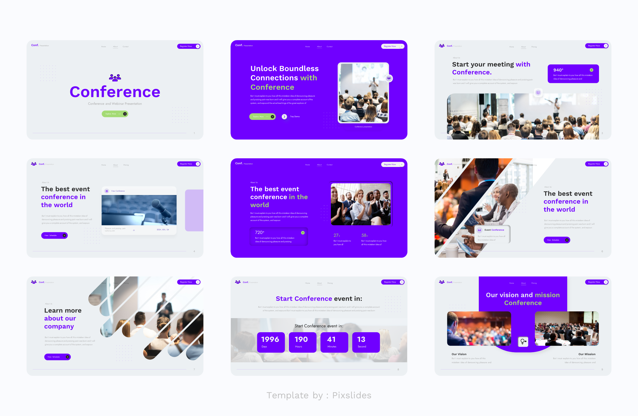 Conference - Event Online and Webinar Powerpoint Template, Presentation ...