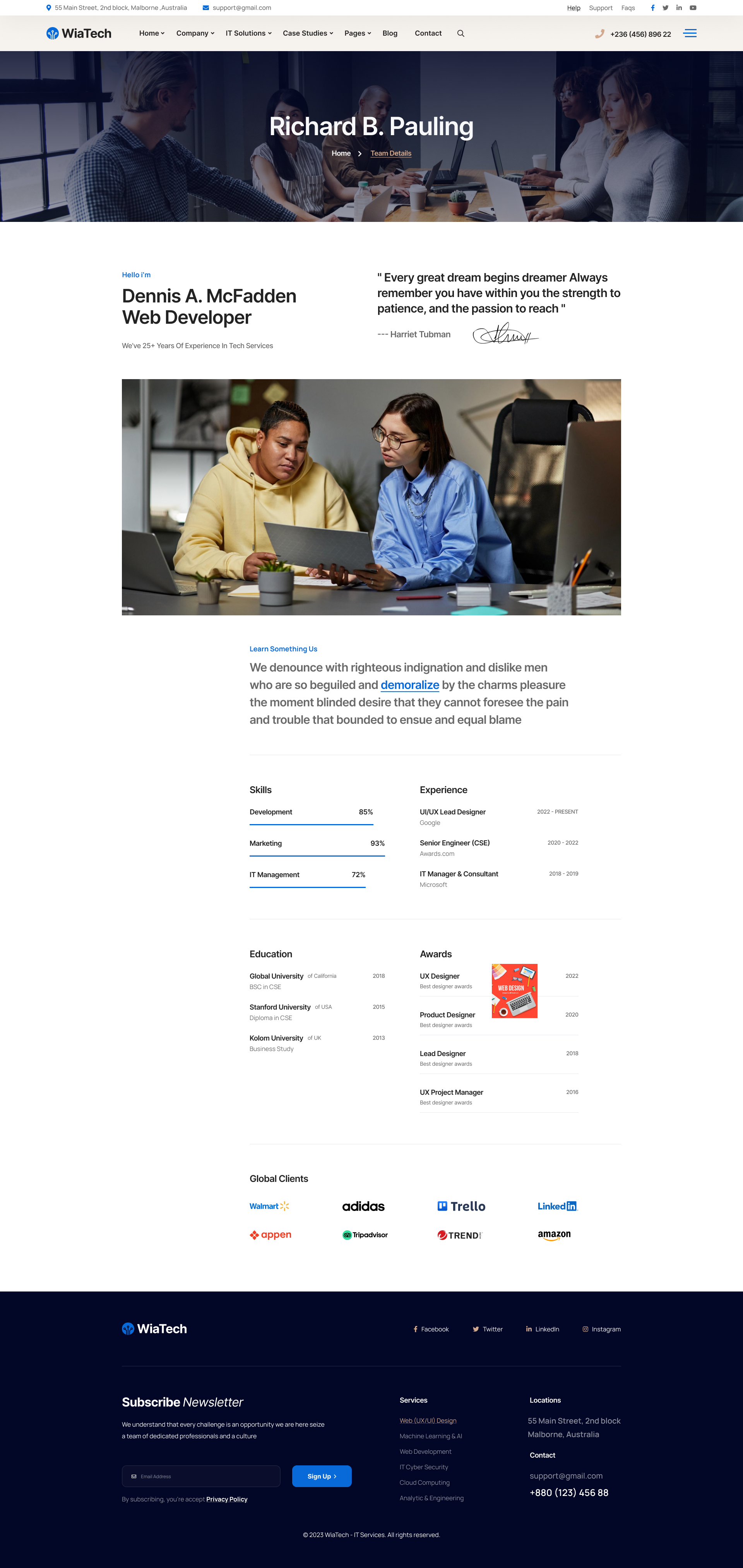 WiaTech - IT Services & Development Figma Template by themesflat | ThemeForest