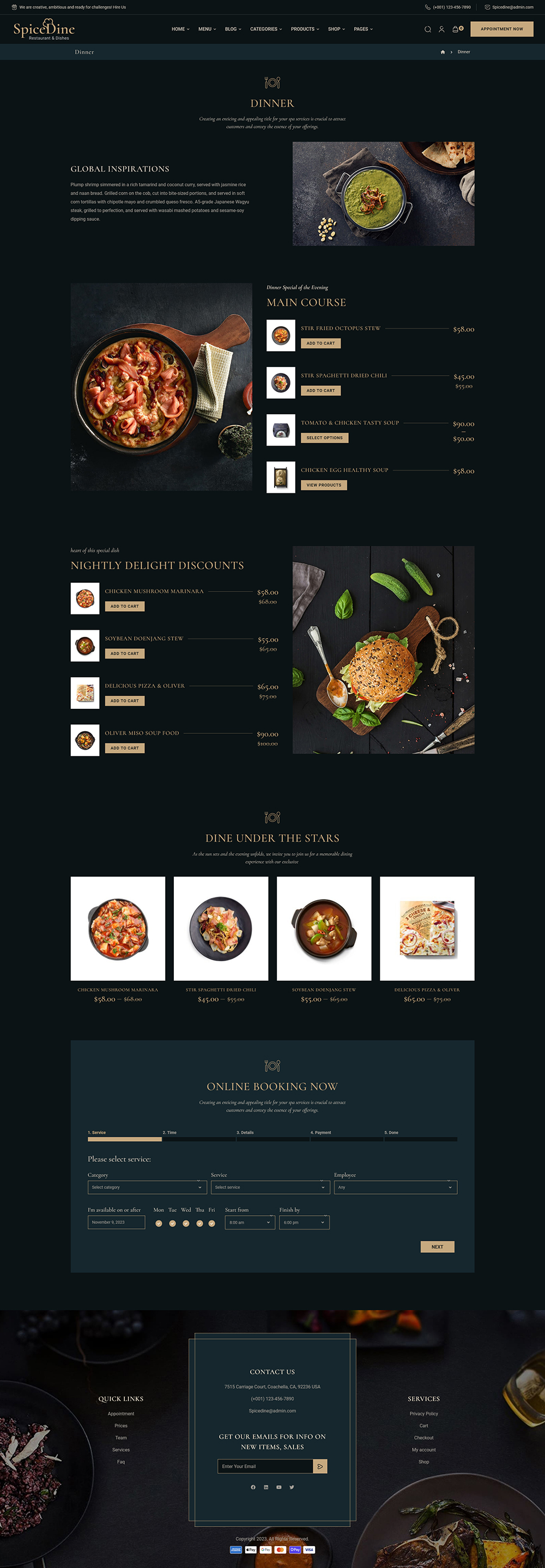 SpiceDine - WordPress Theme For Hotels & Restaurants by TemplateTrip