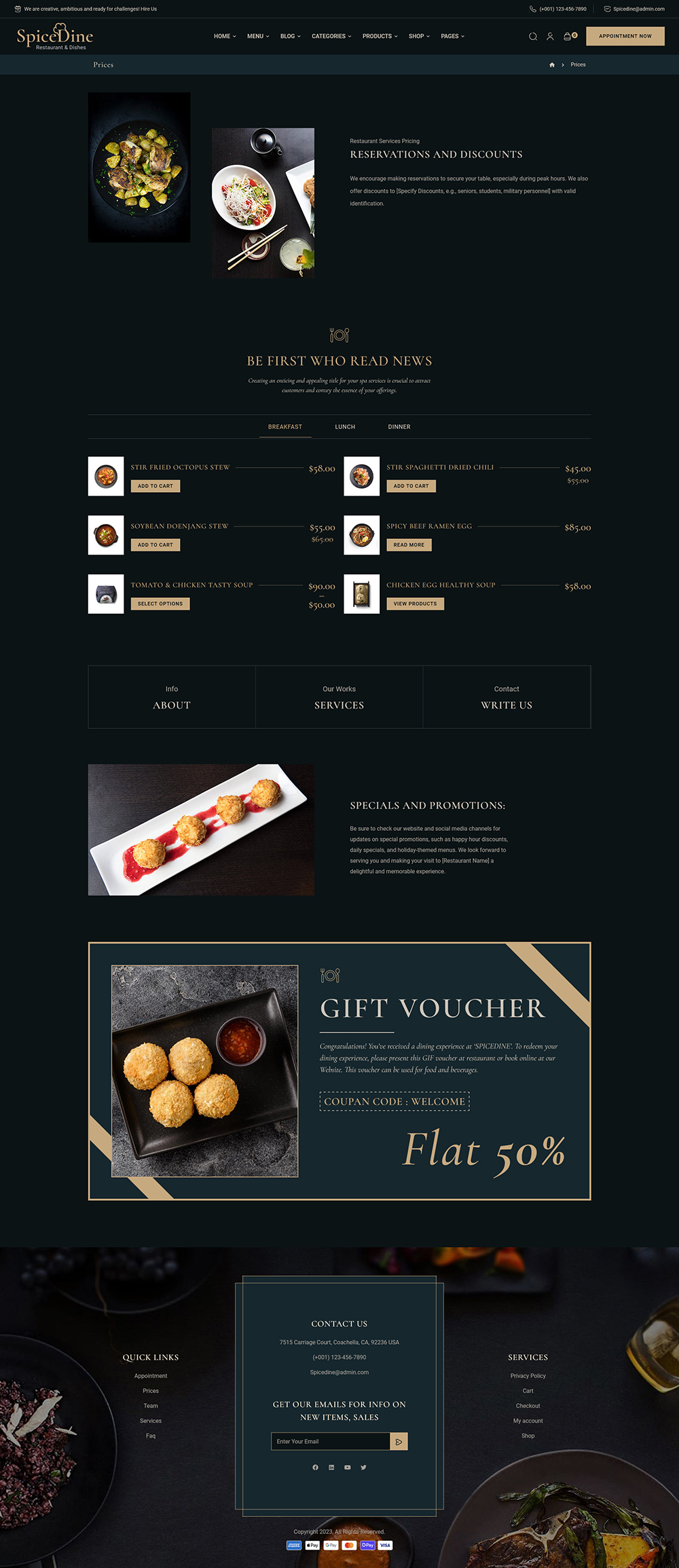 SpiceDine – WordPress Theme For Hotels & Restaurants - Net1s.com