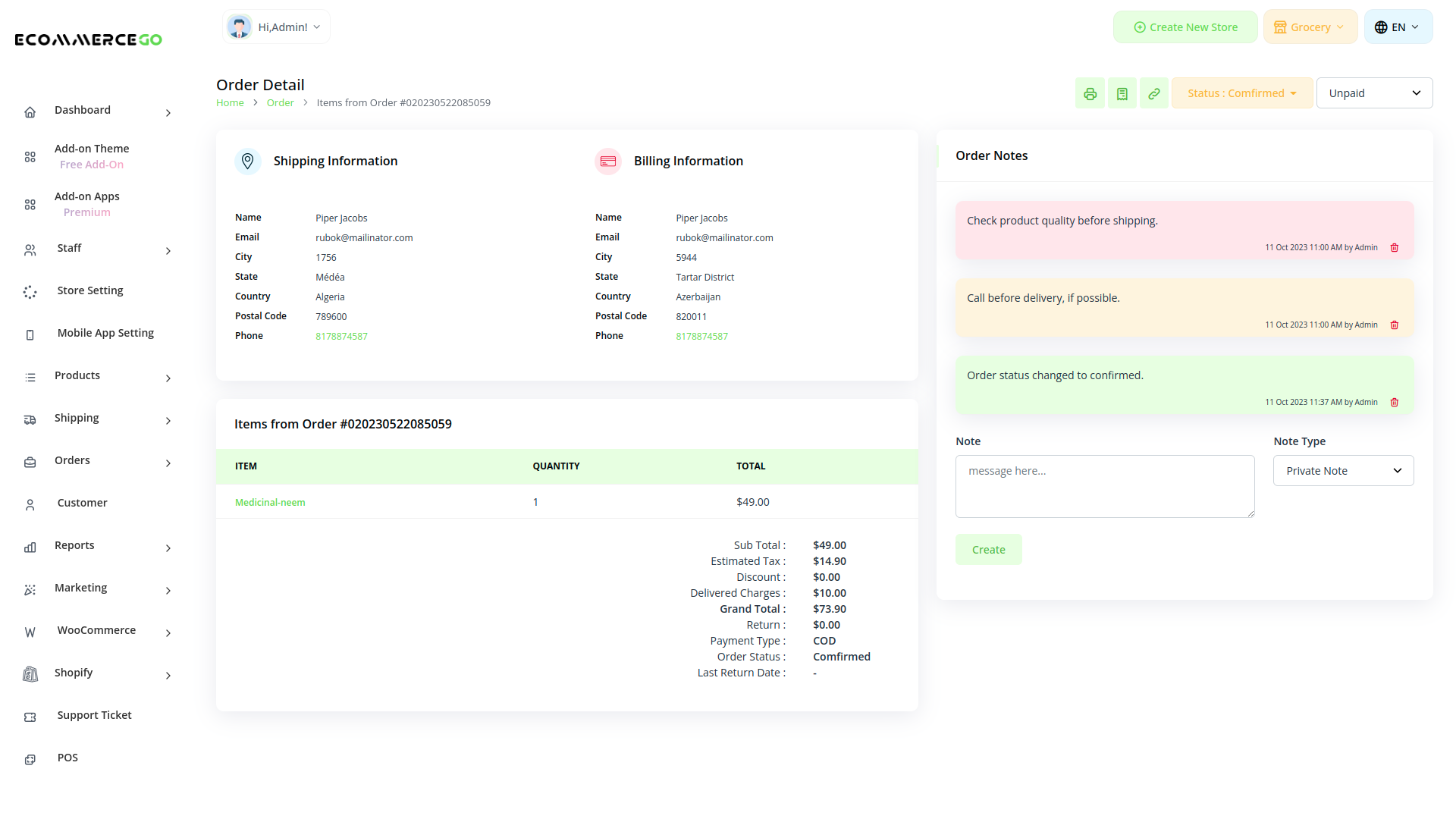 eCommerceGo SaaS - eCommerce Store with Multi theme and Multi Store by RajodiyaInfotech