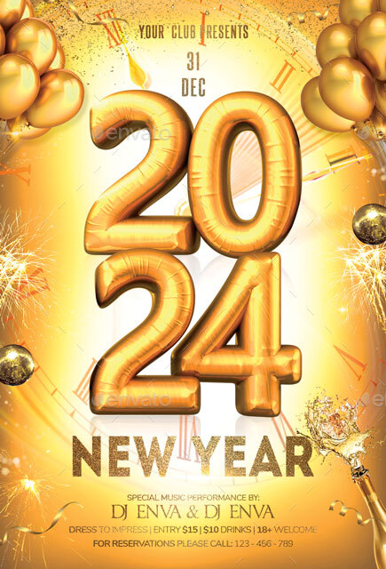 2024 New Year, Print Templates | GraphicRiver