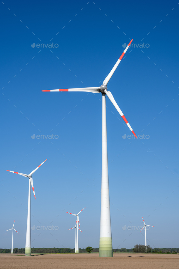 Modern wind turbines Stock Photo by elxeneize | PhotoDune