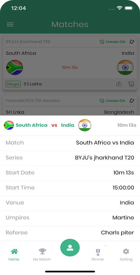 Cricket Fantasy Android App Template + iOS App Template | Flutter | Cricket Fantasy Game Dream11 ...