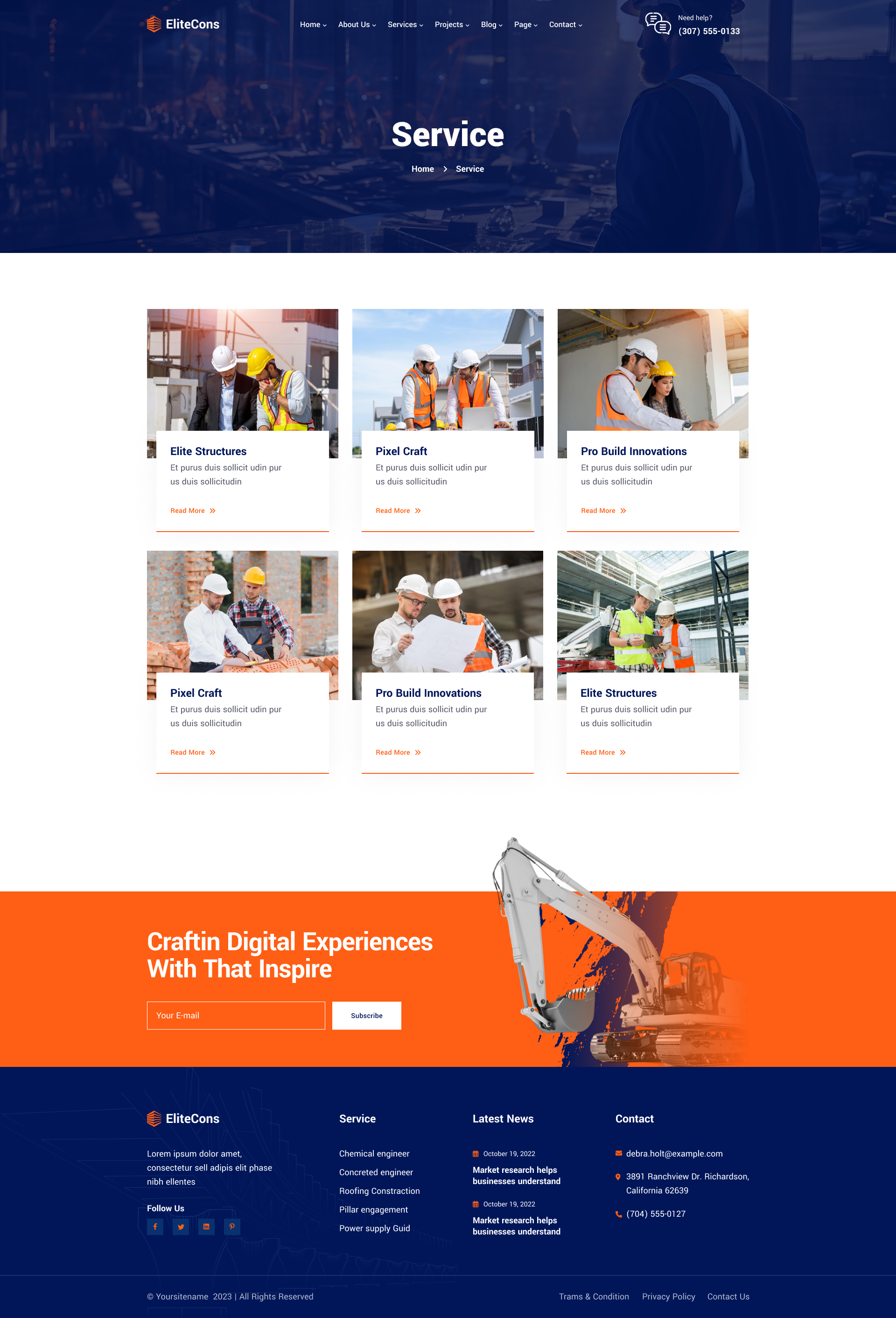 EliteCons - Construction Figma Template by Mugli | ThemeForest