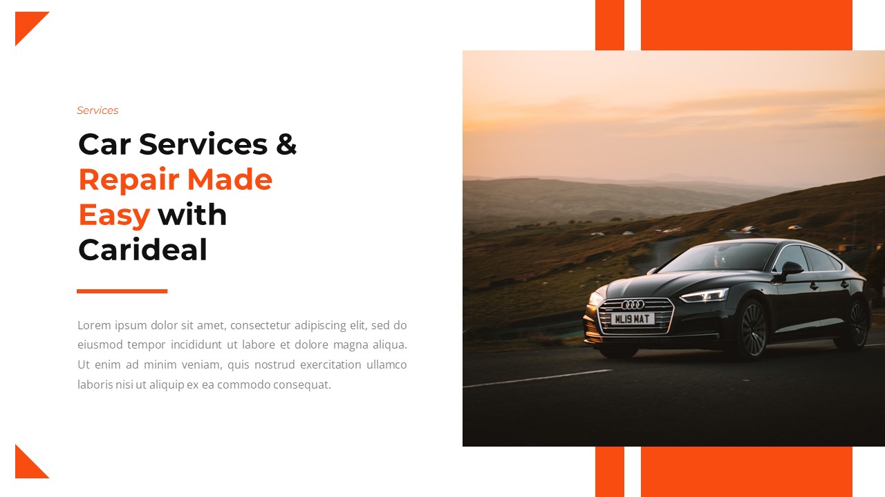 Carideal - Car Services PowerPoint Template, Presentation Templates