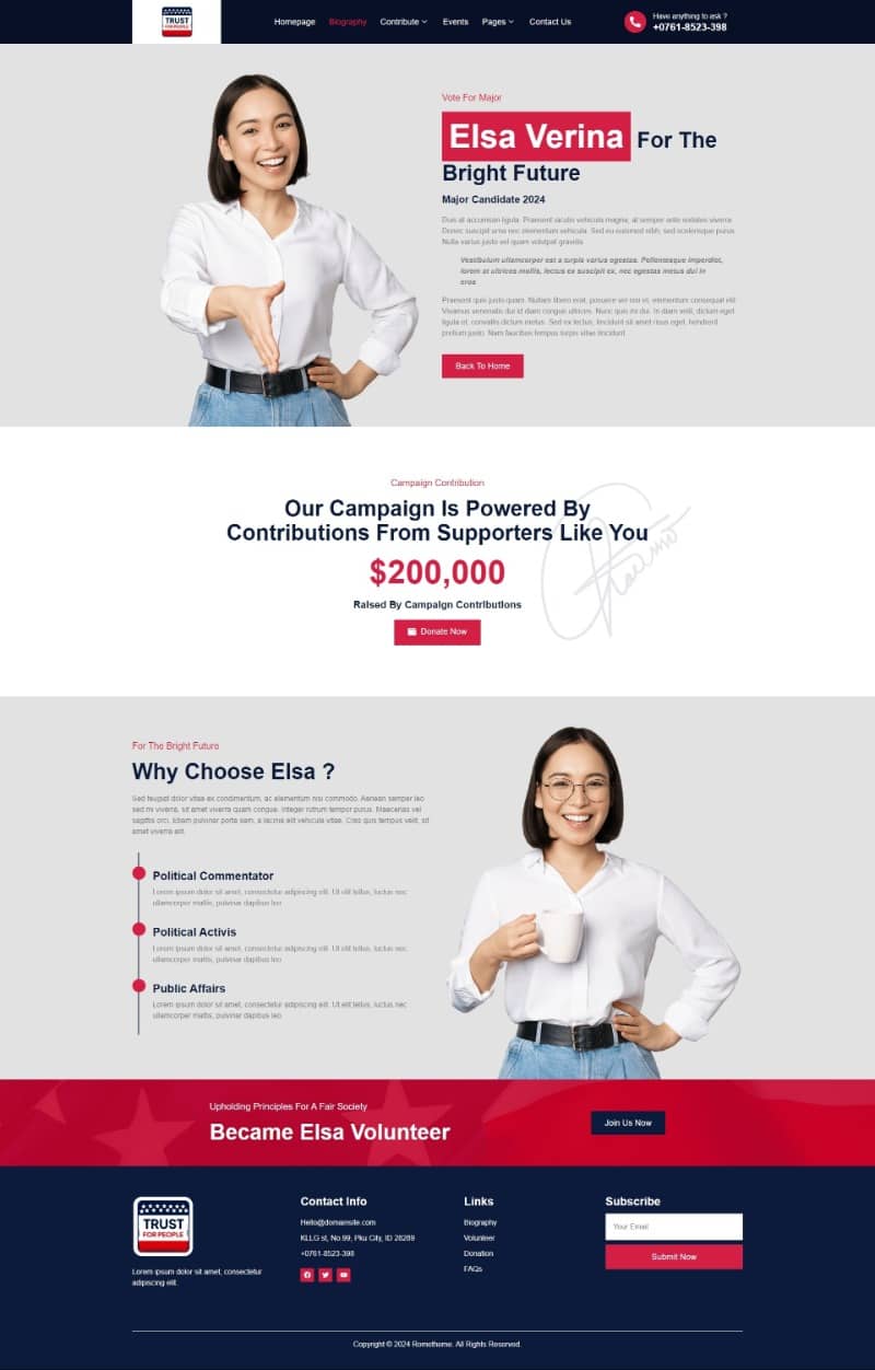 Trust - Political Candidate Leader Elementor Template Kit by Rometheme