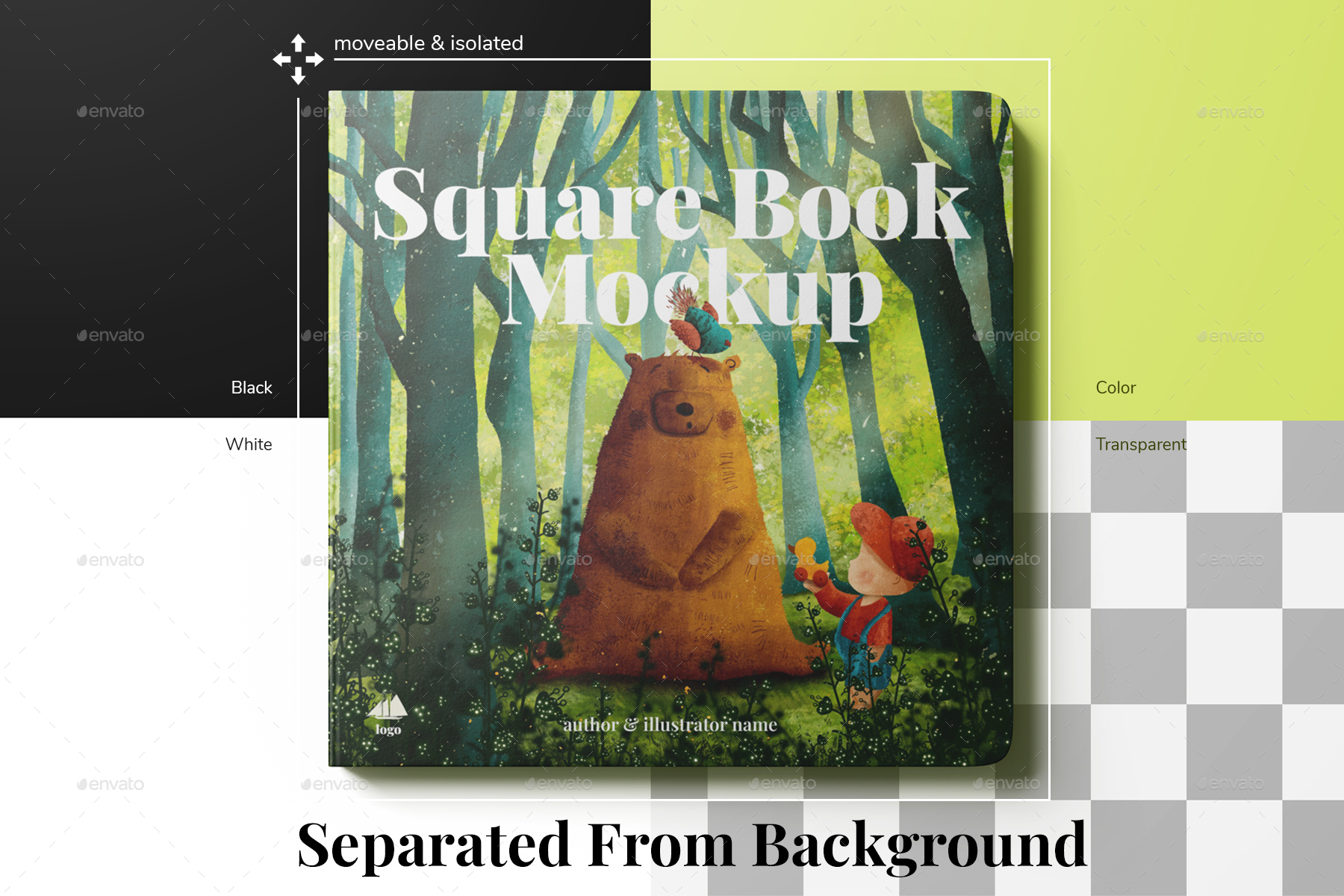 Square Children Book Mockup Pack - 10 Editable PSD, Graphics | GraphicRiver