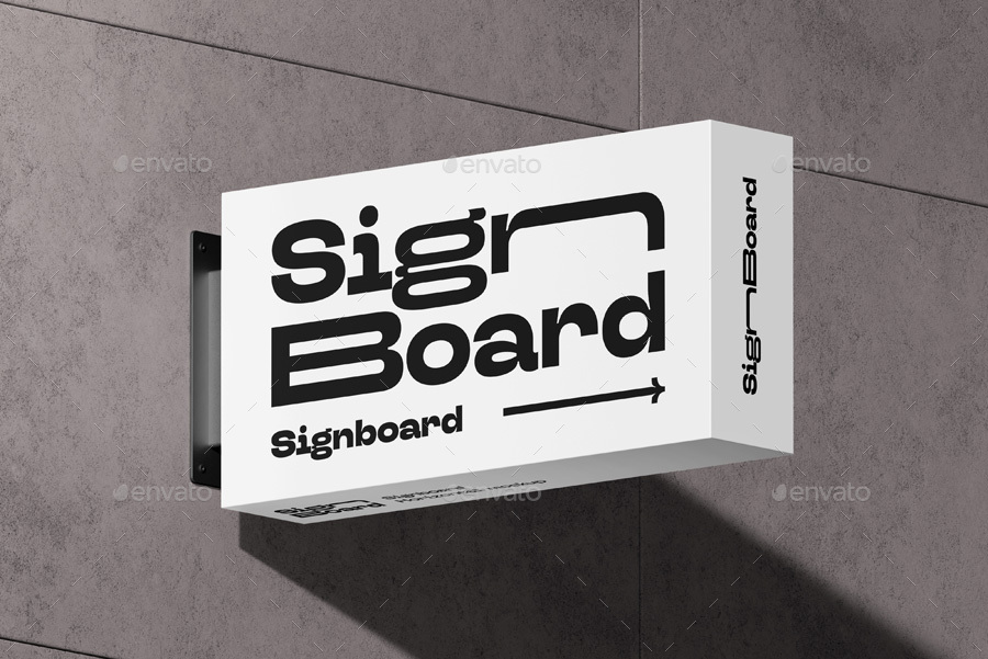 Signboard Horizontal Mock-up, Graphics | GraphicRiver