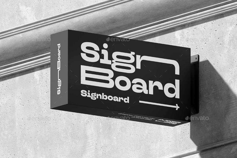 Signboard Horizontal Mock-up, Graphics | GraphicRiver