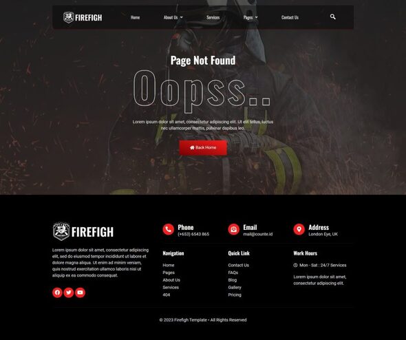 Firefigh - Firefighter & Fire Department Elementor Template Kit by Kitpro