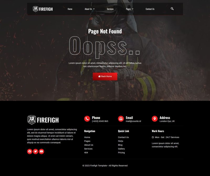 Firefigh - Firefighter & Fire Department Elementor Template Kit by Kitpro
