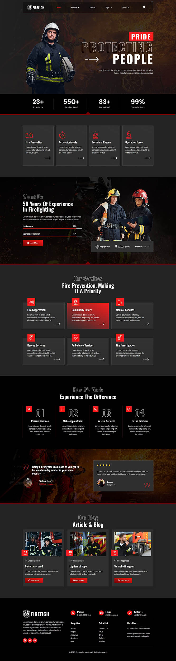 Firefigh - Firefighter & Fire Department Elementor Template Kit by Kitpro