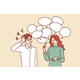 Chatty Woman Irritates Man Does Not Want to Listen, Vectors | GraphicRiver