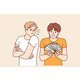 Man is Jealous of Rich Friend Showing Off Money, Vectors | GraphicRiver
