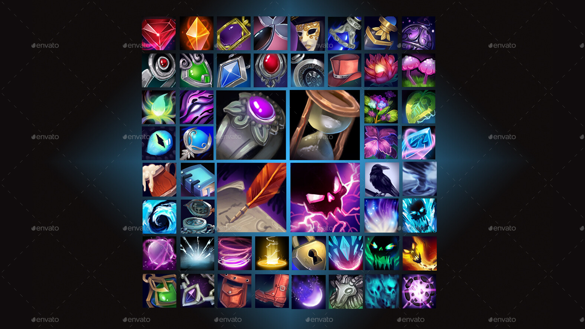 Fantasy Skill Icons Pack, Game Assets | GraphicRiver