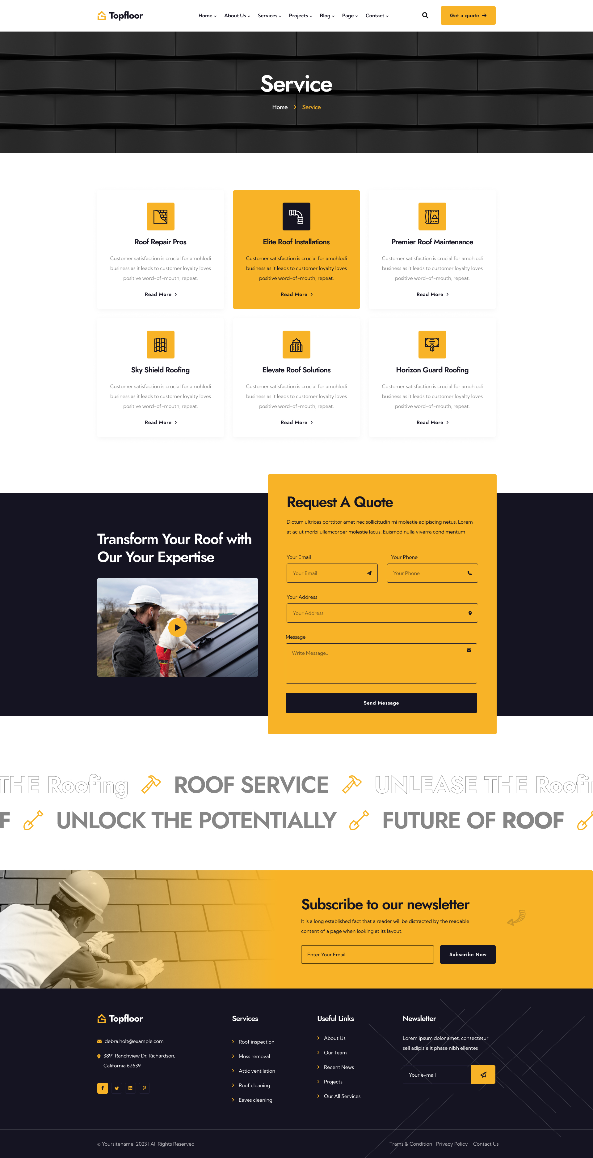 Topfloor - Roofing Services Figma Template by Mugli | ThemeForest