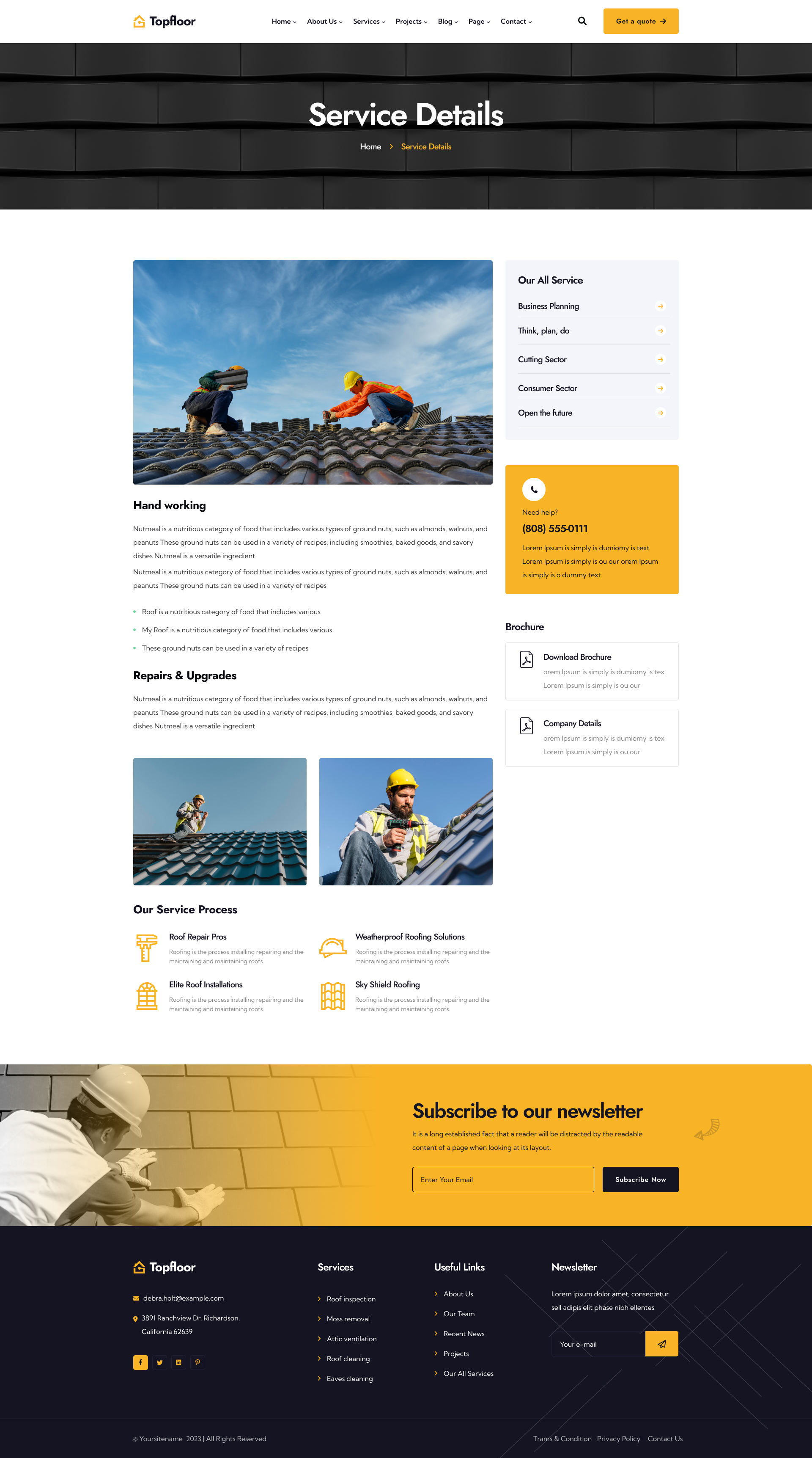 Topfloor - Roofing Services Figma Template by Mugli | ThemeForest